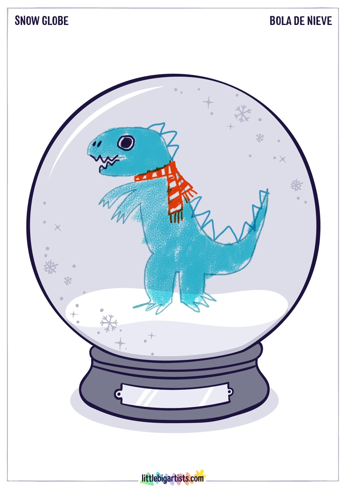 Snow Globe Printable Drawing Activity - Little Big Artists