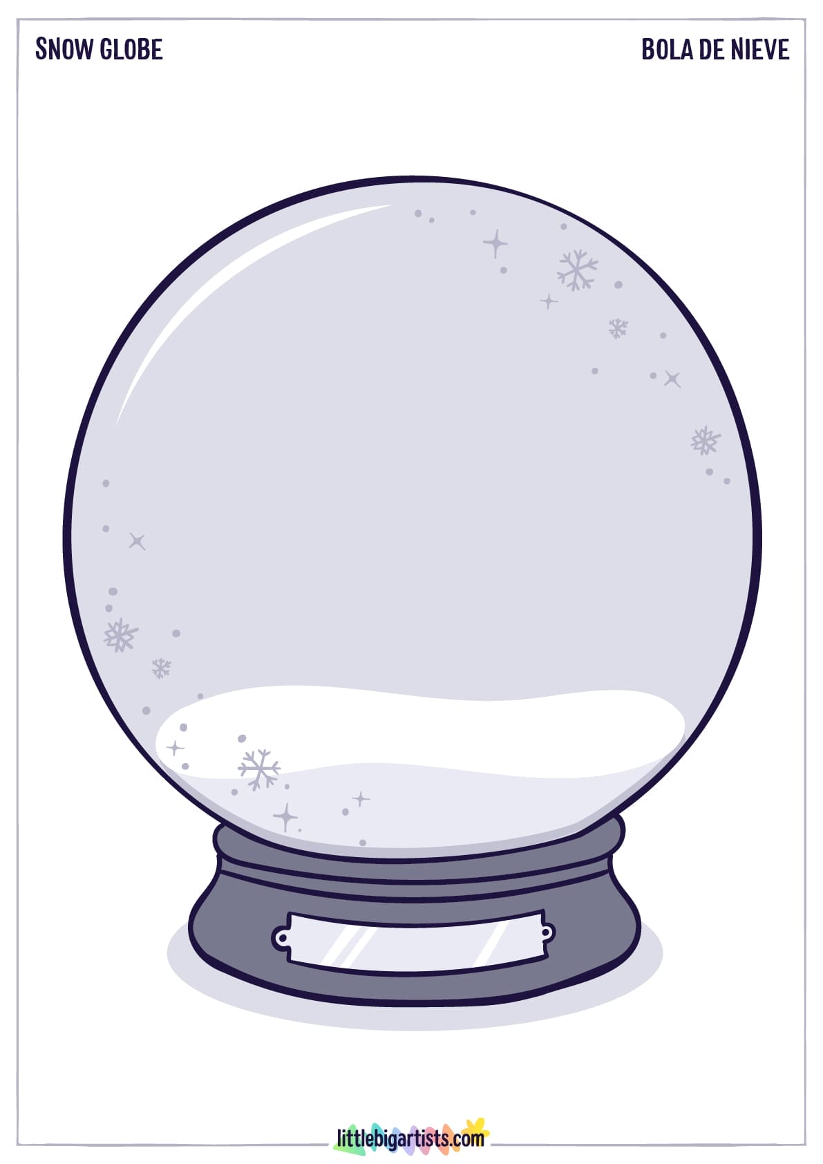 Snow Globe Printable Drawing Activity - Little Big Artists